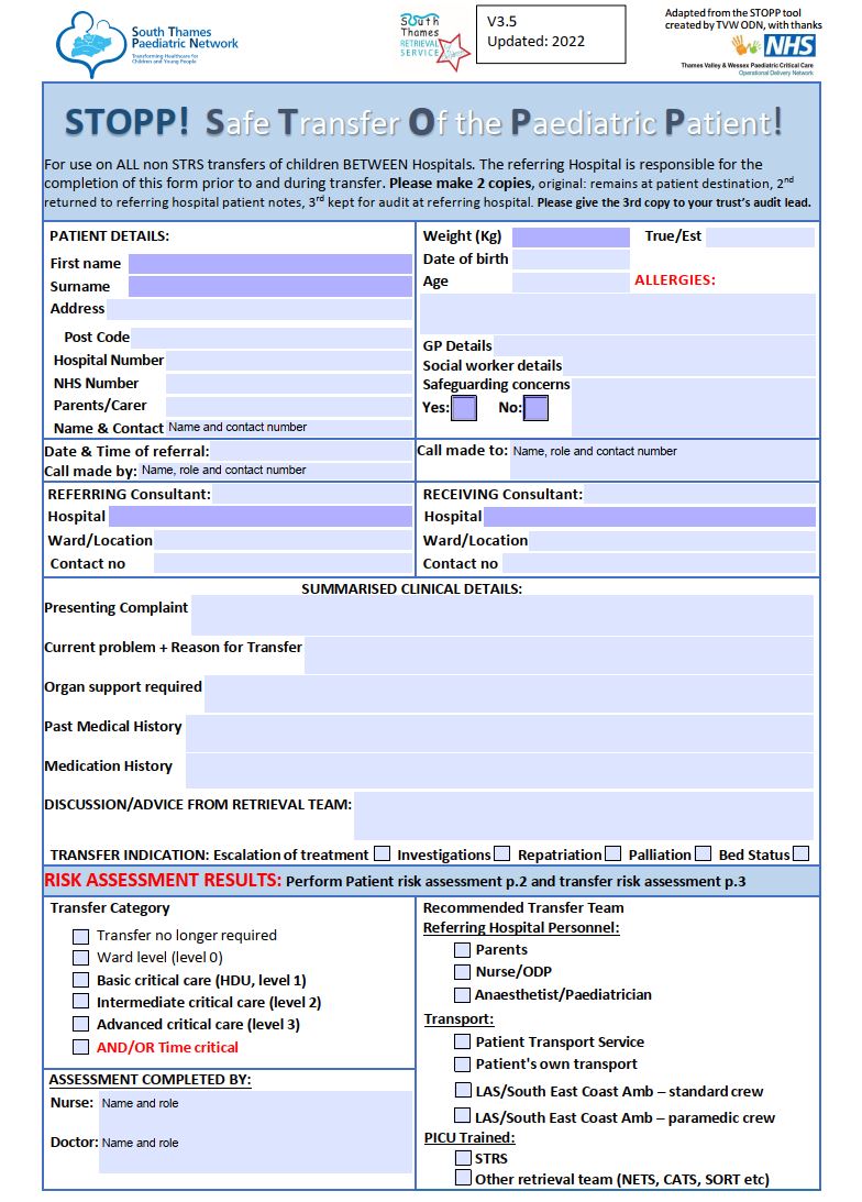 The STOPP Tool | South Thames Paediatric Network